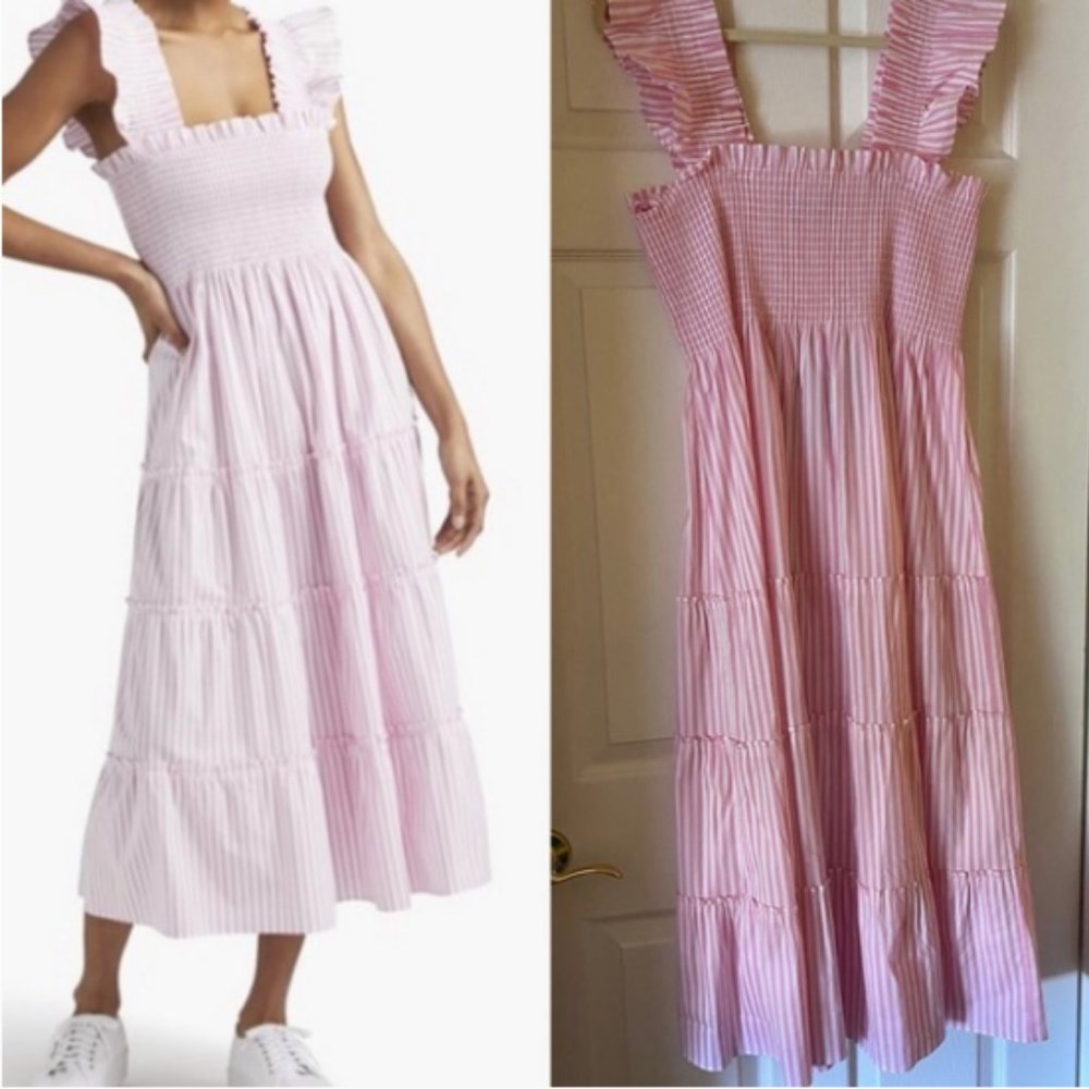 Bubblegum Stripe Ellie Nap Dress L- Hill House Home - Gem